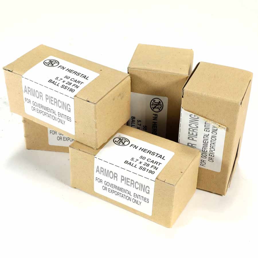 RTG Parts FN 5.7X28MM SS190 AP Ammo, 31gr Black Tip, Armor Piercing ...