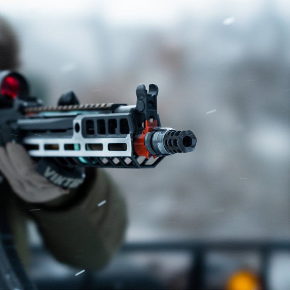 RTG Parts JMAC Customs 360 Muzzle Brake 14x1mm, 14-1LH Facemount, 14-1, Face mount, Keymount ...